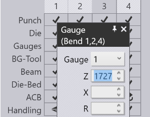 Editing Back Gauges for Multiple Bends - TRUMPF Flux